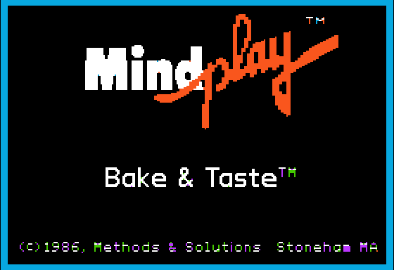 Bake & Taste (1986) - MobyGames