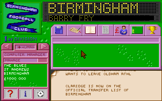 Screenshot of Tactical Manager (DOS, 1994) - MobyGames