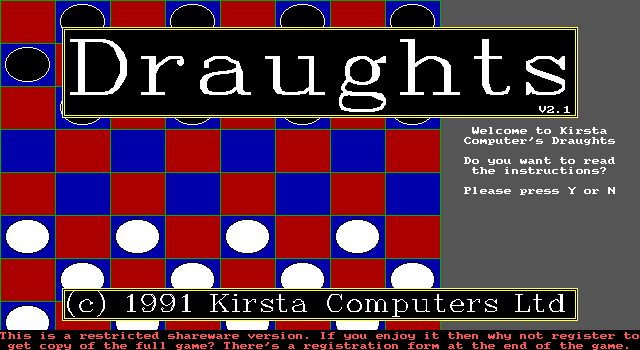 Draughts (1991) - MobyGames