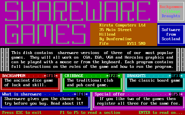 Screenshot of Cribbage (DOS, 1991) - MobyGames
