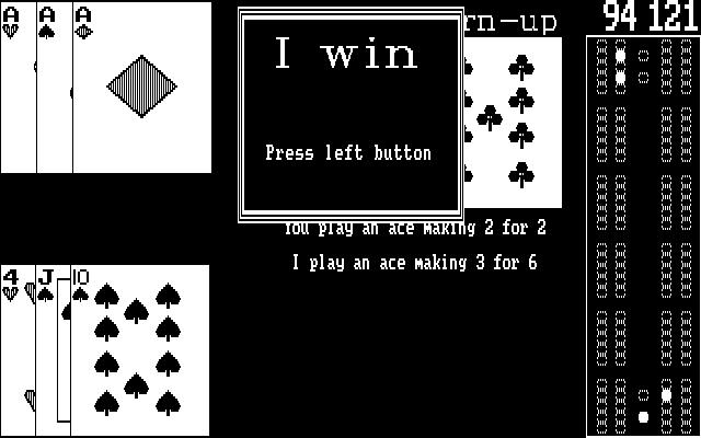 Screenshot of Cribbage (DOS, 1991) - MobyGames