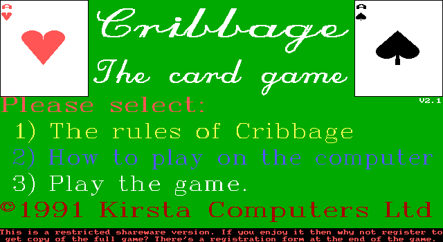 Cribbage (1991) - MobyGames