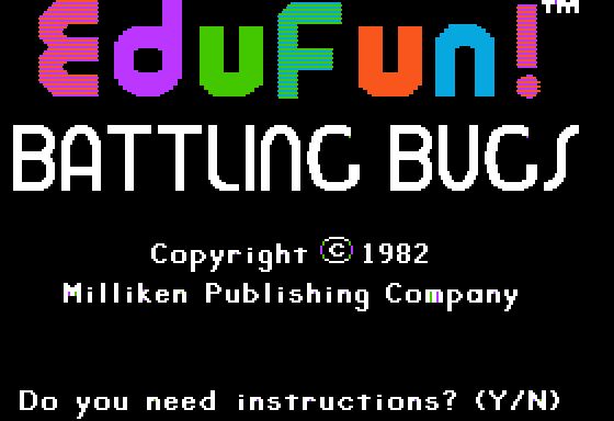 Battling Bugs & Concentraction (1982) - MobyGames