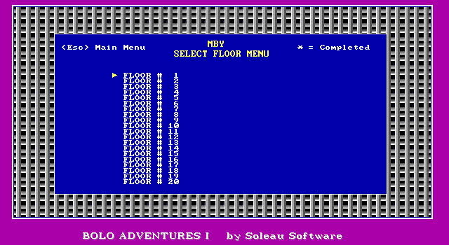 Screenshot of Bolo Adventures I (DOS, 1992) - MobyGames