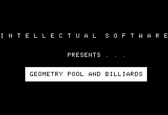Geometry Pool and Billiards (1986) - MobyGames
