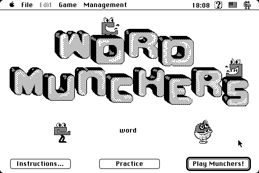 Screenshot of Word Munchers (Macintosh, 1985) - MobyGames