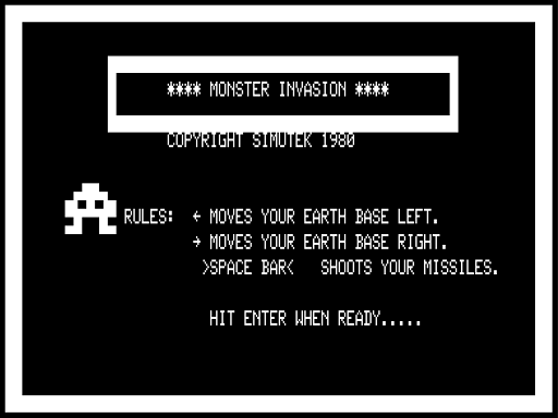 Monster Invasion (1980) - MobyGames