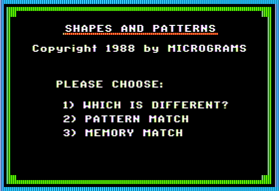 Shapes and Patterns (1988) - MobyGames