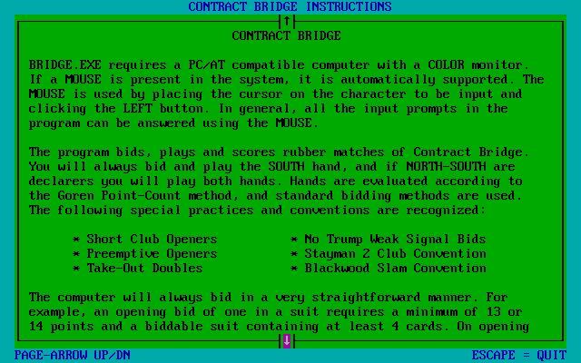 Screenshot of Contract Bridge (DOS, 1996) - MobyGames
