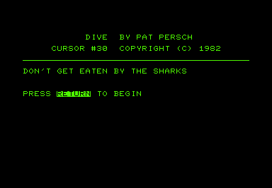 Dive (1982) - MobyGames