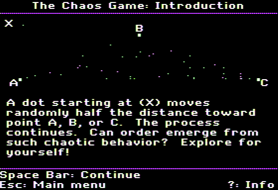 Screenshot of Exploring Chaos (Apple II, 1992) - MobyGames Screenshot of Exploring Chaos (Apple II, 1992) - MobyGames