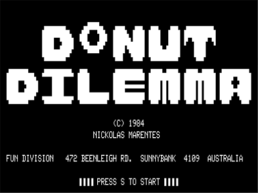 Donut Dilemma (1984) - MobyGames