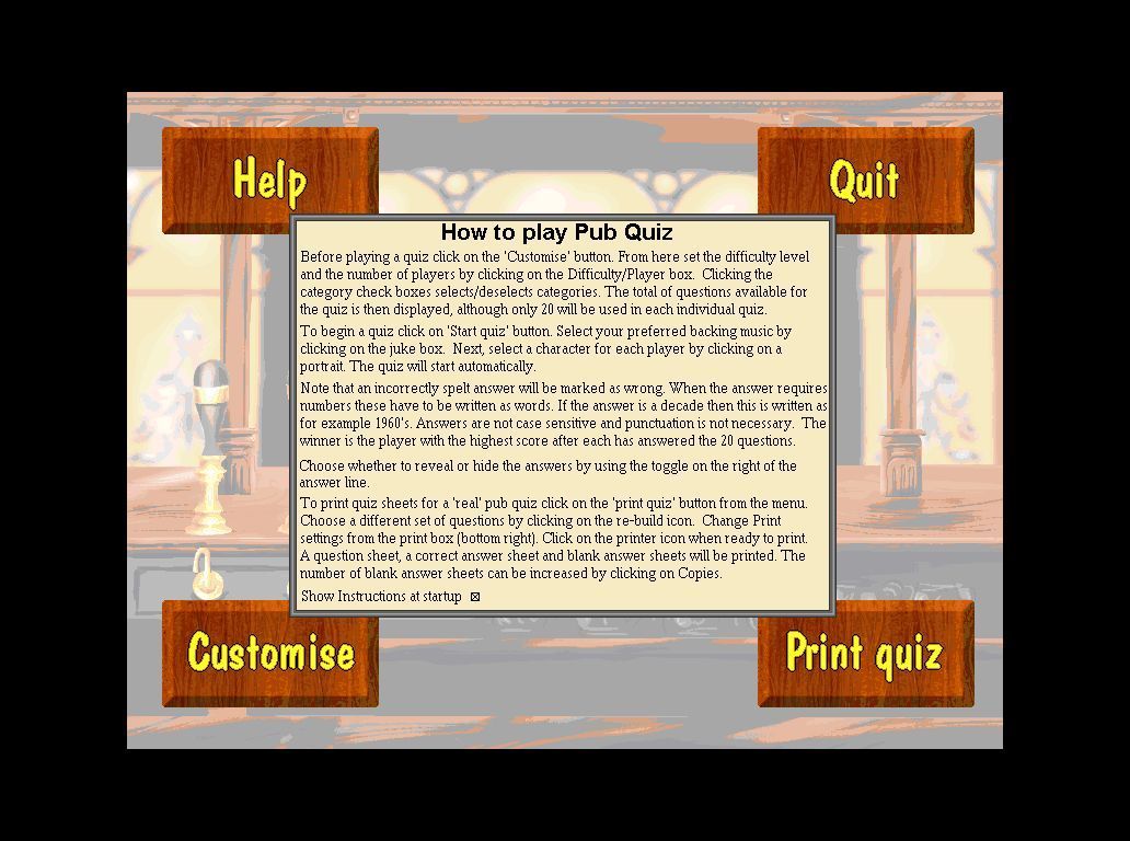 Screenshot of The Best Pop Pub Quiz Ever! (Windows, 1997) - MobyGames