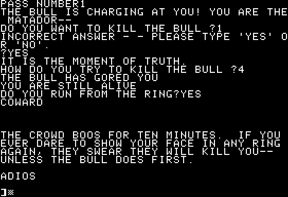 Screenshot of BASIC Computer Games (Apple II, 1978) - MobyGames