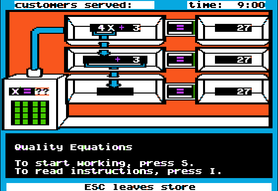 Screenshot of Advanced Math Shop (Apple II, 1987) - MobyGames