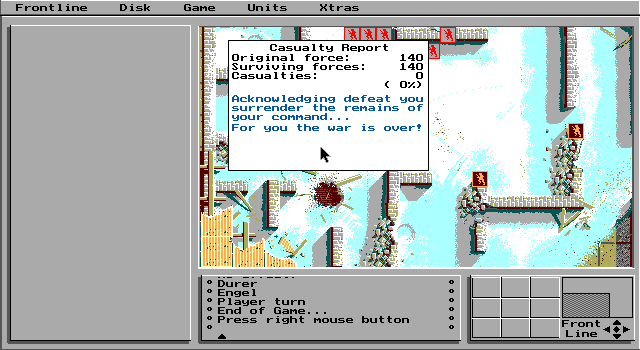 Screenshot of Frontline (DOS, 1990) - MobyGames
